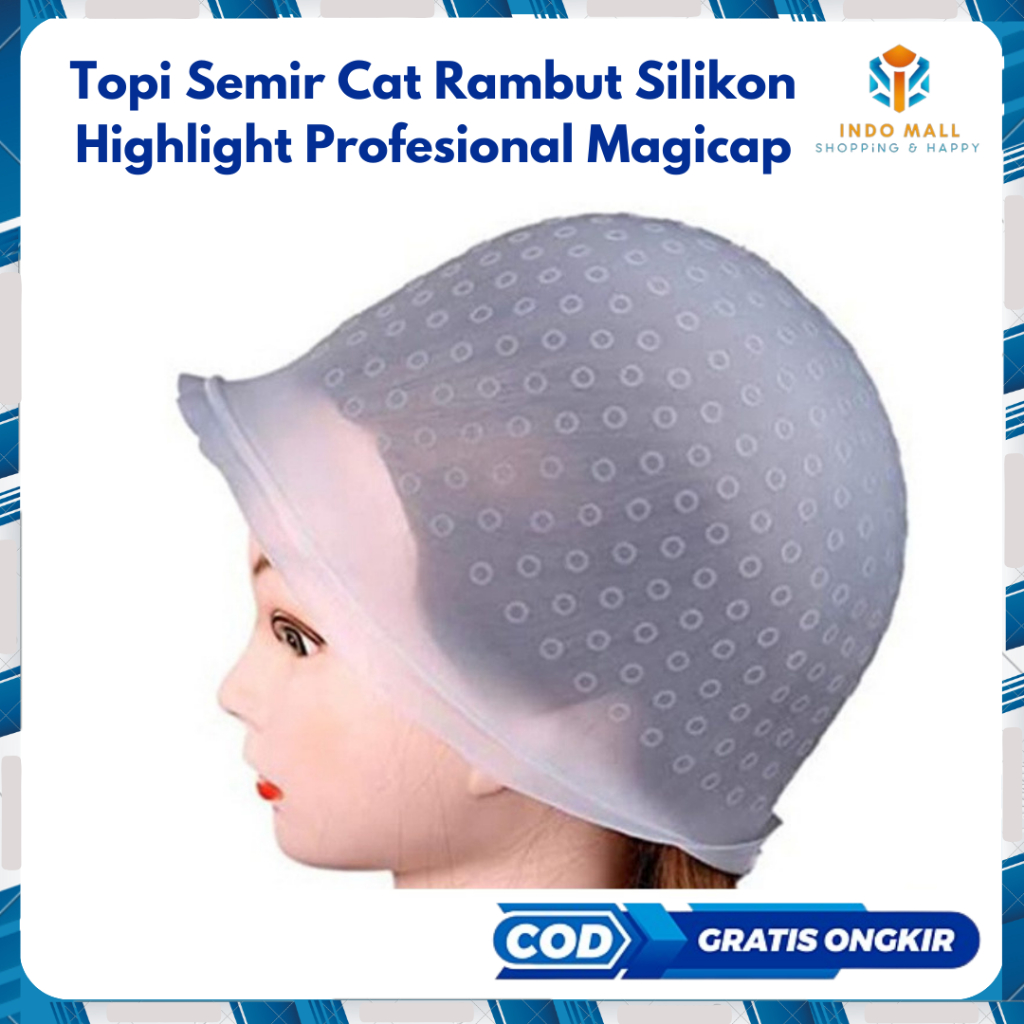 Jual Topi Semir Cat Rambut Silikon Kait Karet Highlight Profesional ...