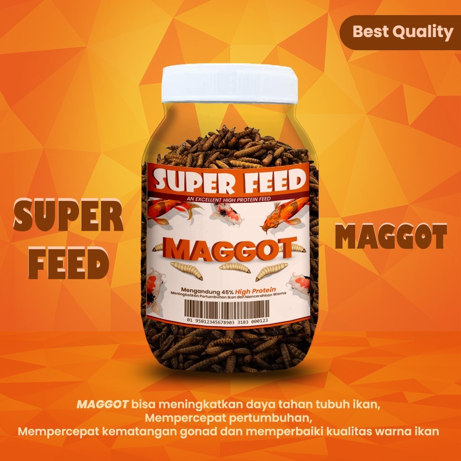 Jual DRY MAGGOT SUPER FEED maggot kering premium magot bsf ulat jerman ...