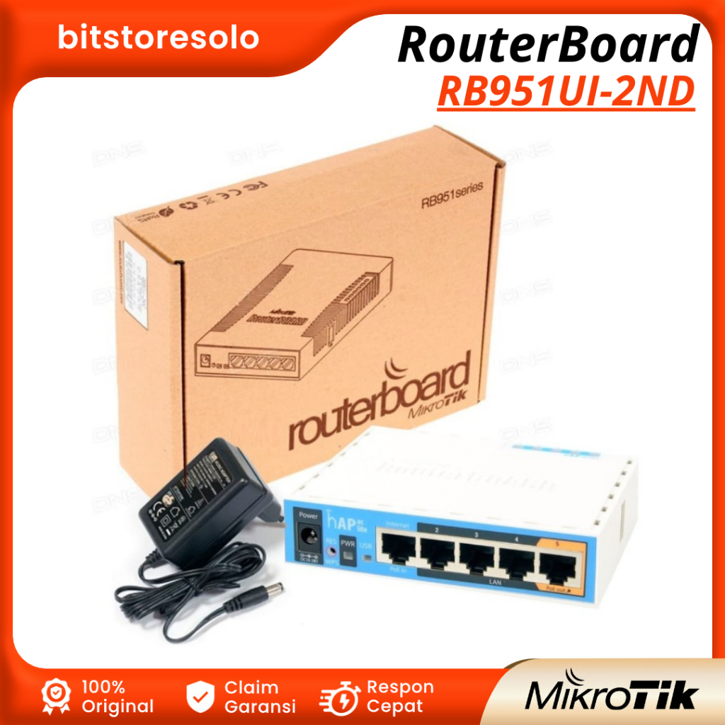 Jual Router Wireless WIFI Routerboard Mikrotik RB951Ui-2nD hAP 5 Port Ethernet 300Mbps | Shopee ...