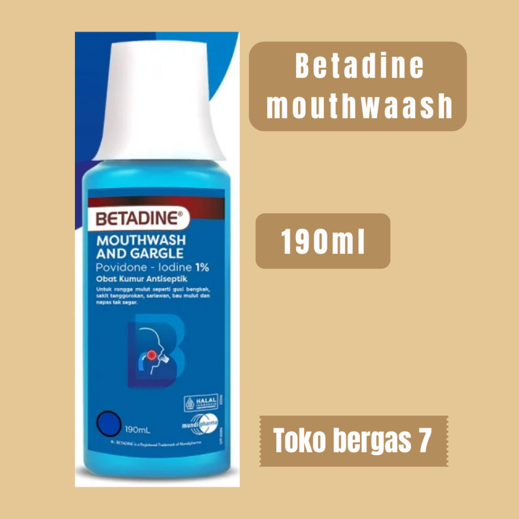 Jual Betadine mouthwash and gargle 190ml obat kumur | Shopee Indonesia