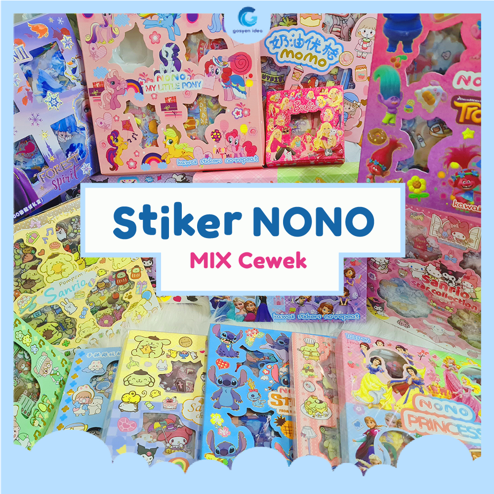 Jual STICKER NONO MIX KARAKTER CEWEK [ ECER / LEMBAR ] | Shopee Indonesia
