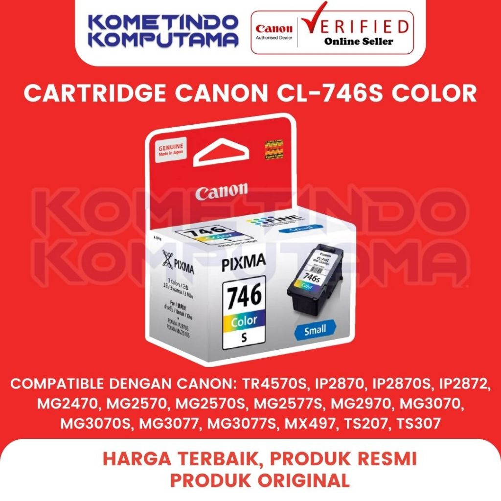 Jual 746s CL Tinta Cartridge Canon CL-746s Color Small 100% Original ...