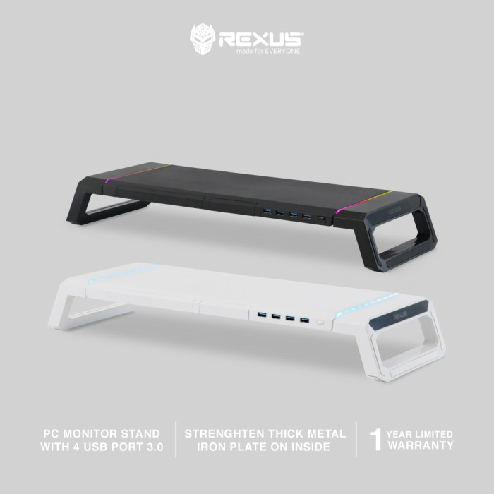 Jual Monitor Stand holder rexus metal rgb with usb A 3.0 hub trant fp03 fp-03 - Meja table ...