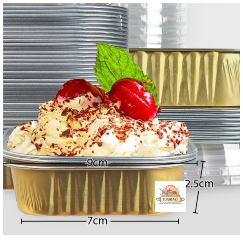Jual Aluminium Foil Gold emas kotak 7x7 tinggi 2.5 cm tutup packaging ...