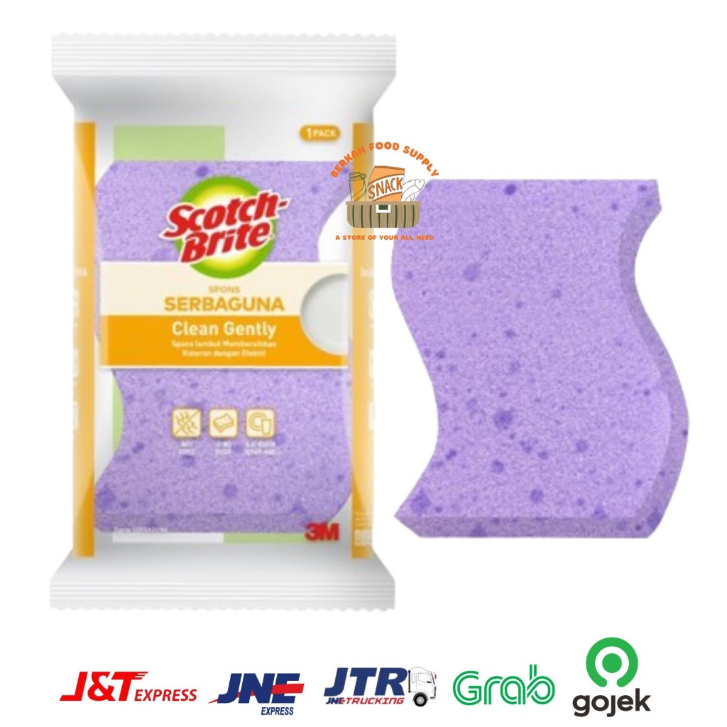 Jual ( BERKAH ) 3M Scotch Brite Spons Serbaguna Gentle Clean Spon ...