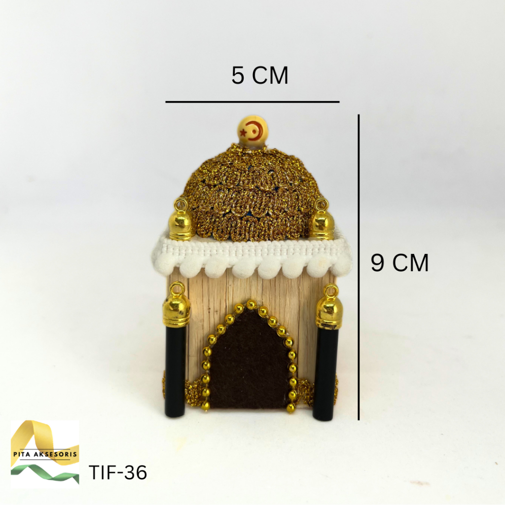 Jual (12 PCS) Hiasan Lebaran Kubah Masjid Mesjid Kecil 5CM x 9CM ...