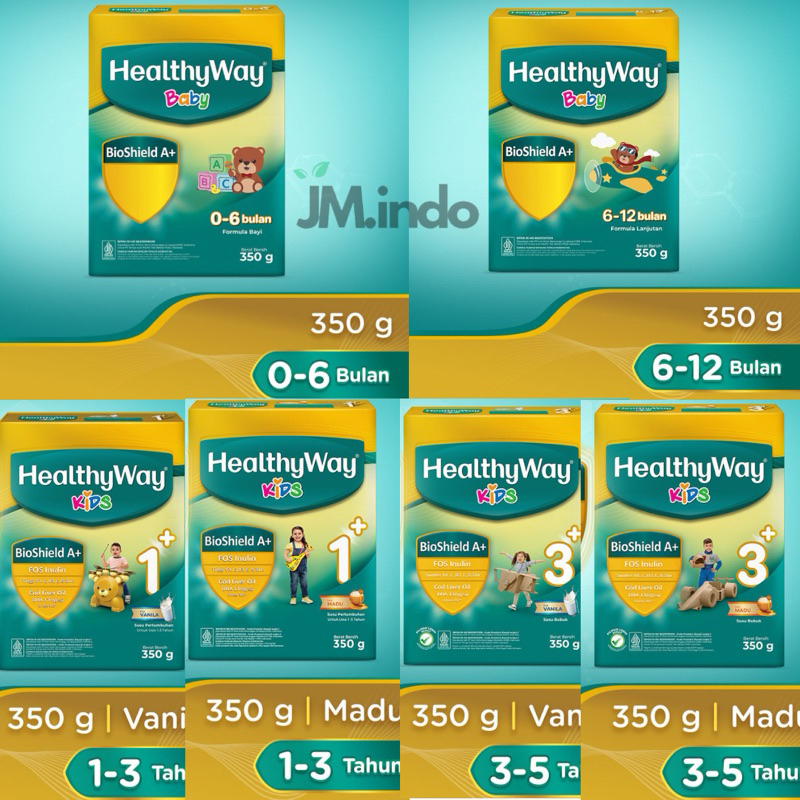 Jual HealthyWay 350gram Baby 0-6 bulan / 6-12 bulan, Kids 1+ 3+ Madu Vanilla | COD Spaylater ...