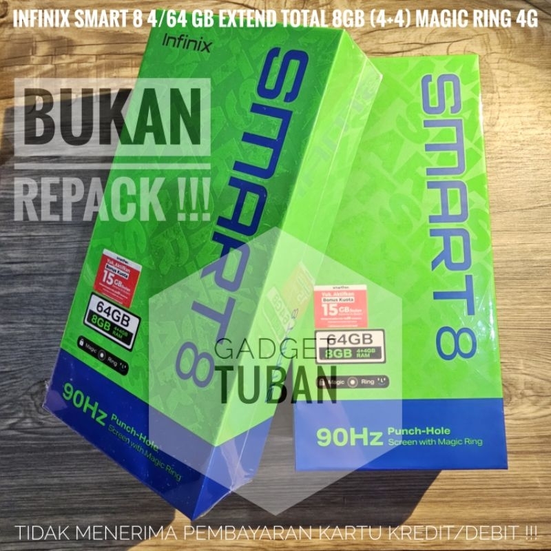 Jual Infinix Smart 8 4/64 GB Extend Total 8GB (4+4) RAM Magic Ring 4G ...