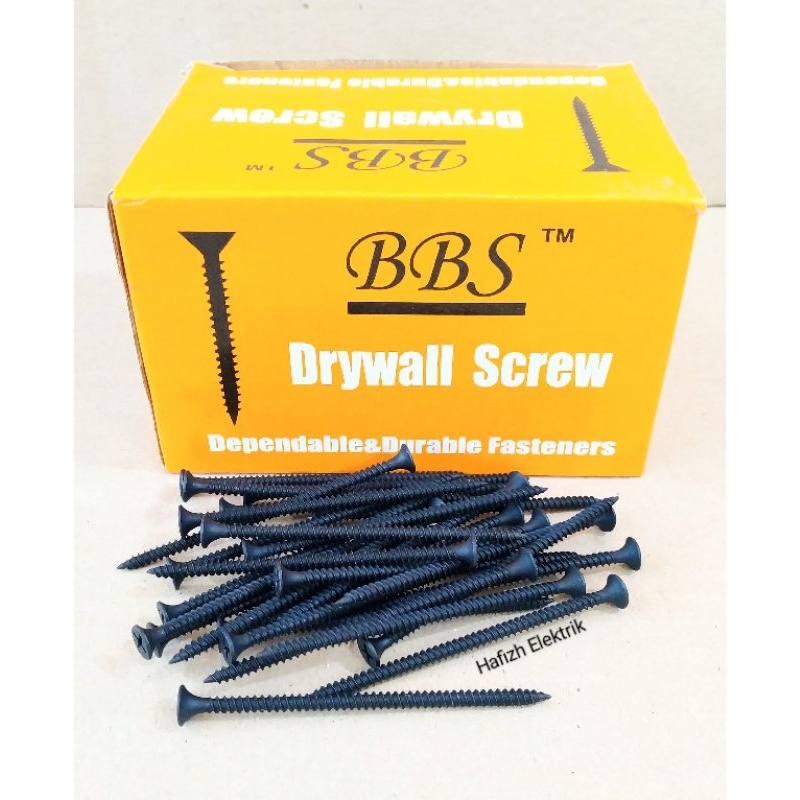 Jual Sekrup Gypsum 6 x 3" | Baut Cacing Warna Hitam | Drywall Screws ...