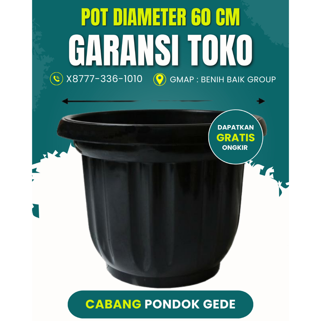 Jual Pot 60 cm Besar Putih Hitam Merah Bata Merah Coklat Terracota ...