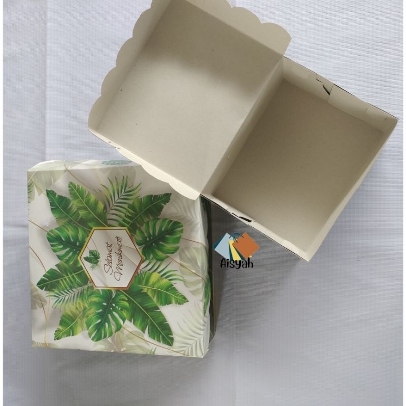 Jual Kardus Nasi / Box Nasi / Kardus Kue / Box Kue / Motif Daun (Aisyah ...