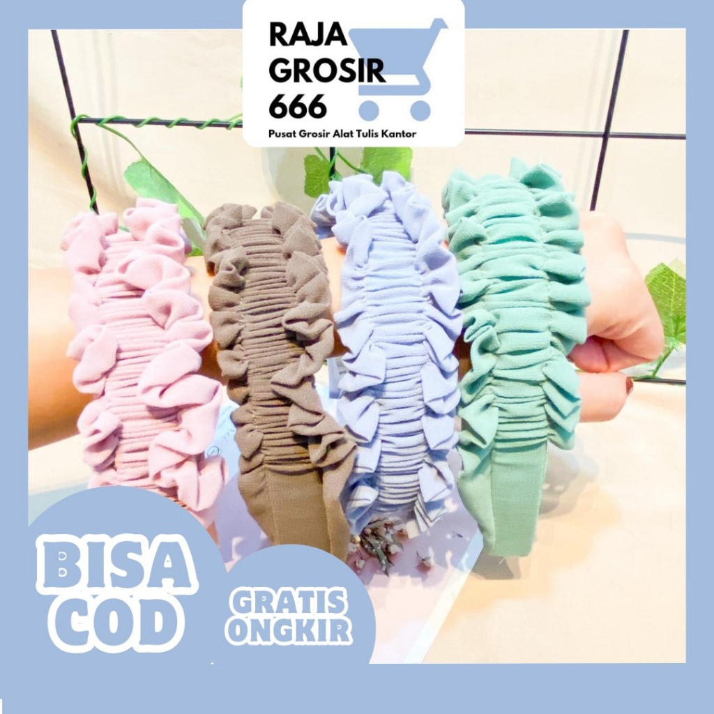 Jual Bando nagita slavina Bando kerut Bando Scrunchie warna pastel ...