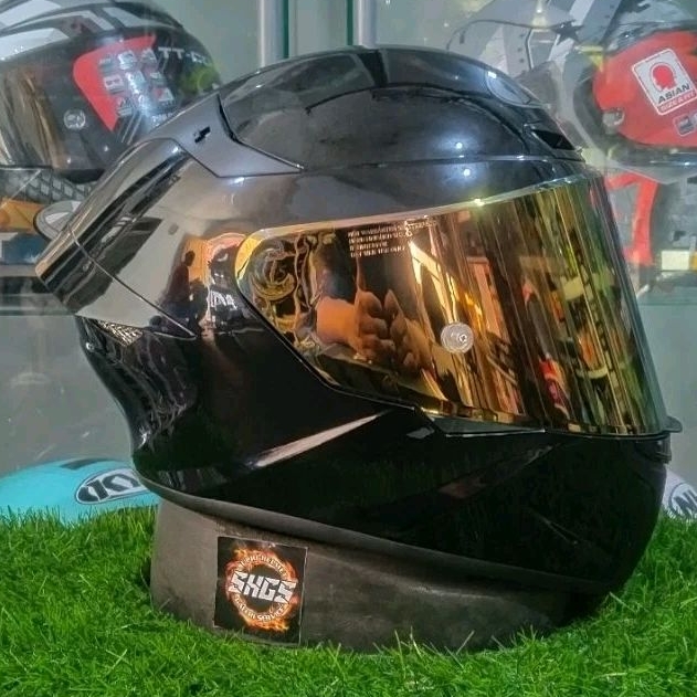 Jual kyt tt course black glossy paket ganteng visor iridium blue red ...