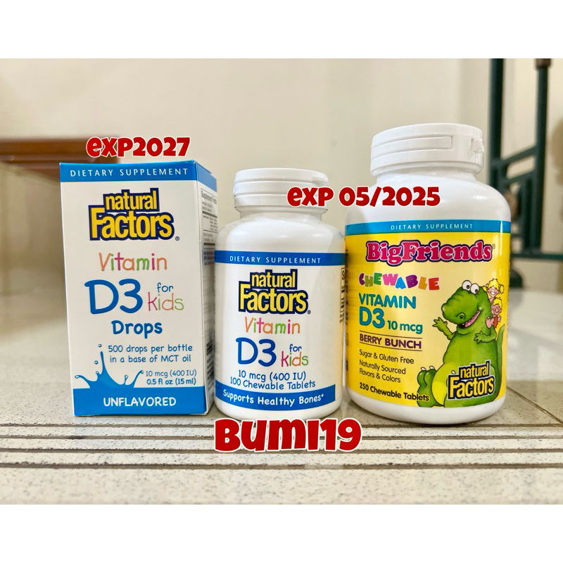 Jual California Gold Baby D3 400iu/ Natural Factors Vitamin D3 Kids ...