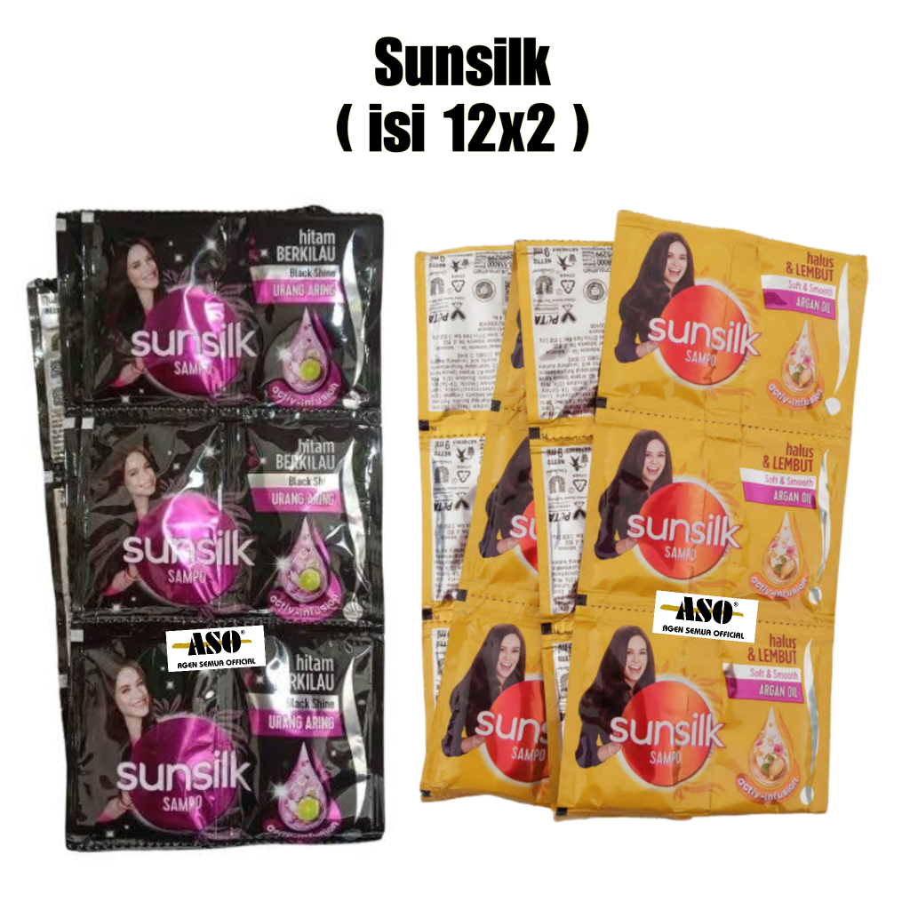 Jual SHAMPO SUNSILK SOFT & SMOOTH SUNSILK HITAM BERKILAU ( ISI 12 x2 ...