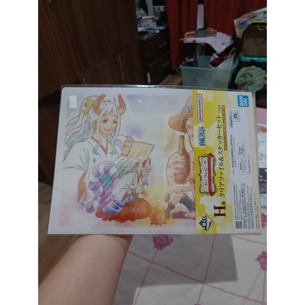 Jual ichiban kuji one piece Clear A4 File + Sticker Set Yamato & Ace ...