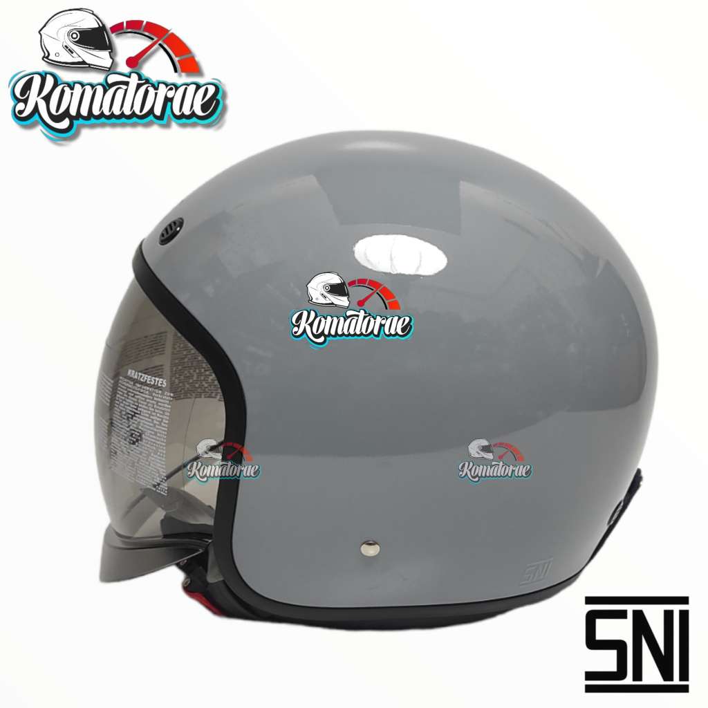 Jual HELM MDS RETRO MAGNUM SOLID GREY HALF FACE KACA SMOKE | Shopee ...