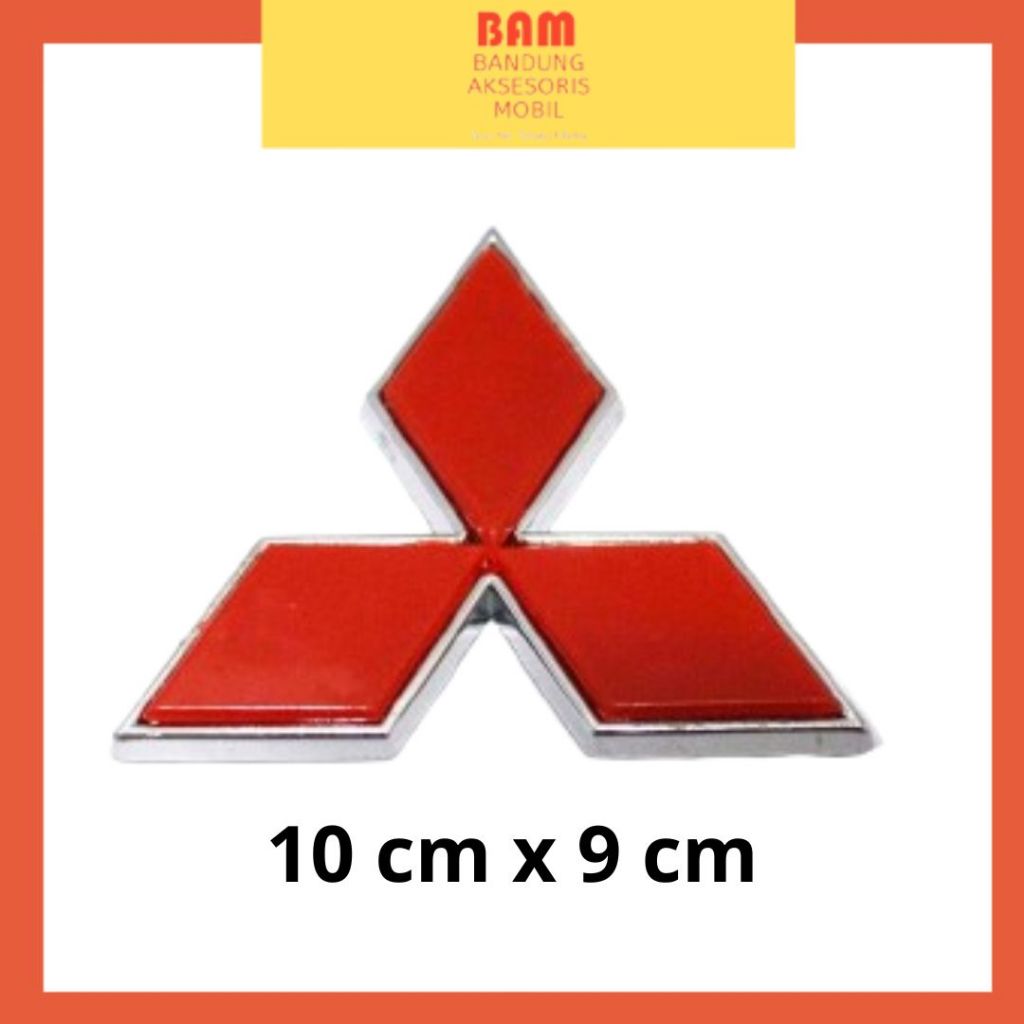 Jual Emblem Logo Mobil Mitsubishi Merah Besar 10 x 9 CM | Shopee Indonesia