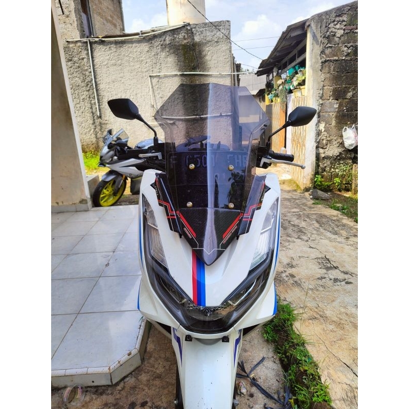 Jual Windshield Pcx 160 & 150 set Dudukan Full Stainles | Shopee Indonesia