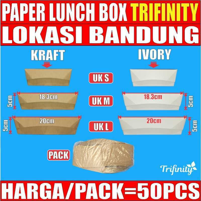 Jual Paper Lunch Box Putih Uk M / L Kraft Coklat Laminasi Kotak Makan ...