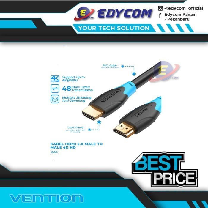 Jual Vention Kabel HDMI 3D v2.0 4K UHD High Speed Quality - AAC | Shopee Indonesia