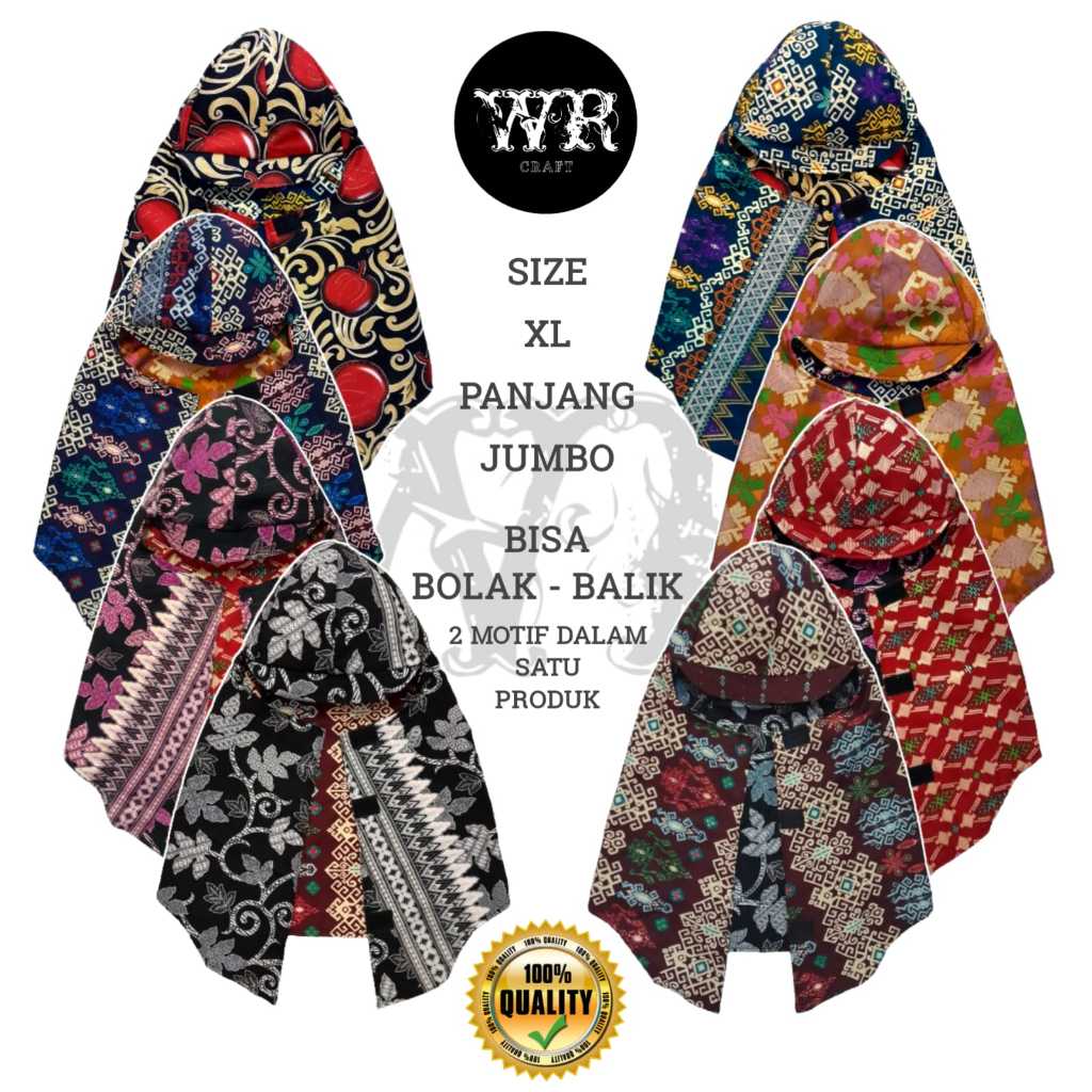 Jual TOPI MASKER BATIK PANJANG - BISA PILIH MOTIF- TOPI ANTI PANAS ...