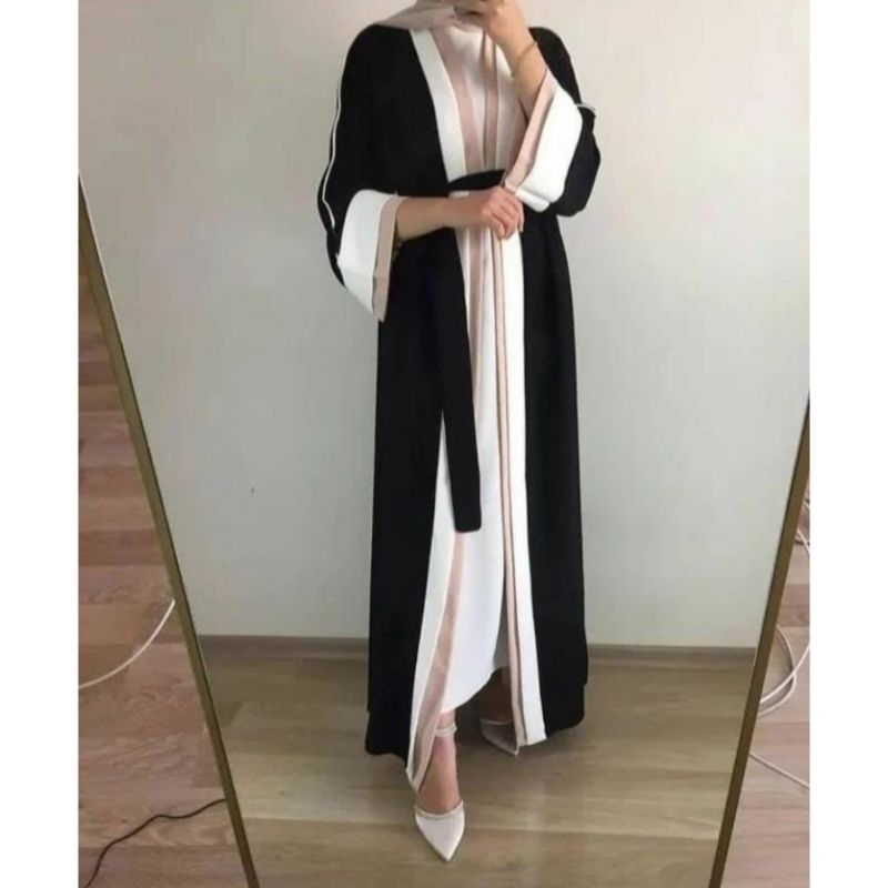 Jual ABAYA AUTER KOMBINASI BY KHADIJAH COLLECTION | Shopee Indonesia
