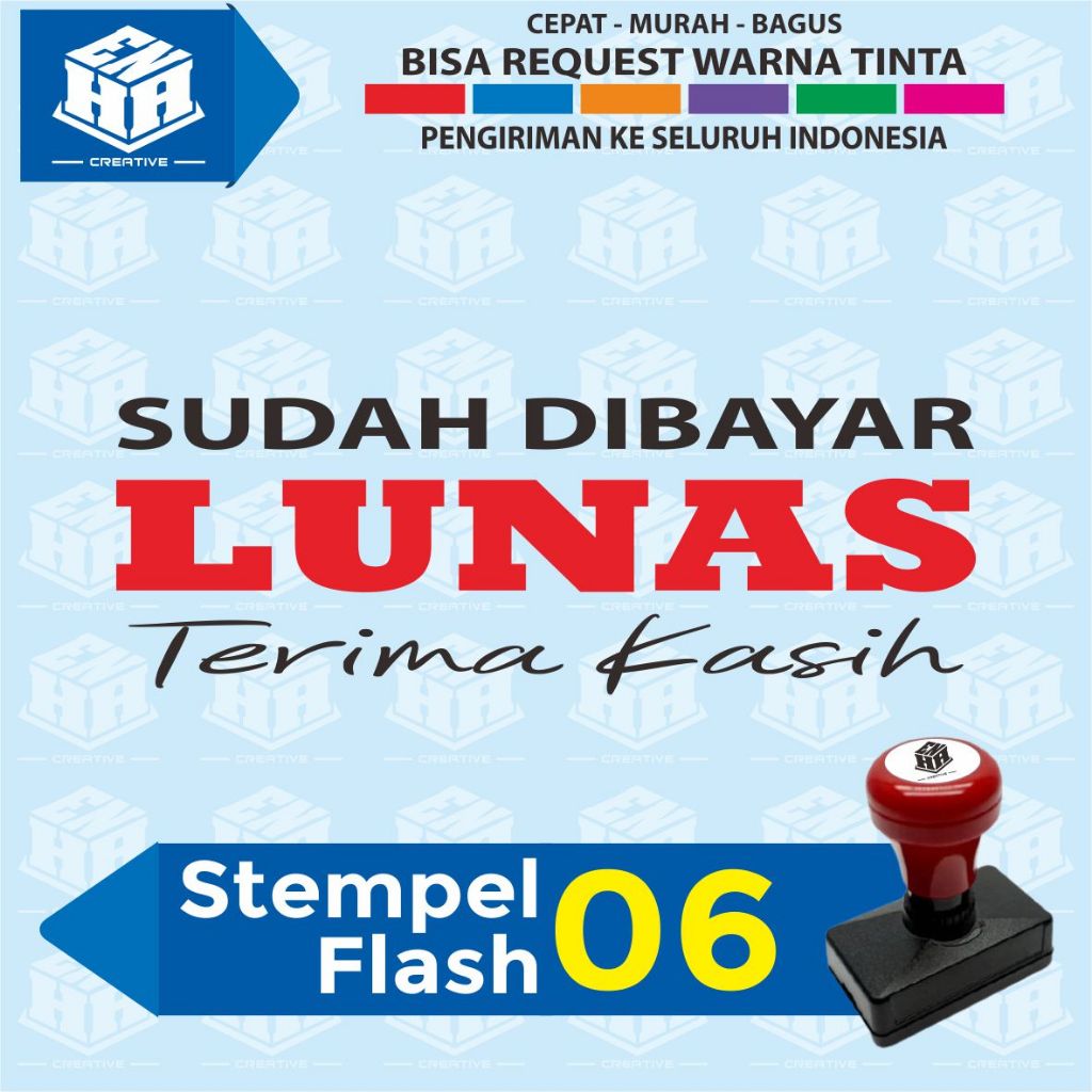 Jual Stempel Lunas / Cap Lunas / stempel lunas persegi / stempel lunas kotak / stempel otomatis ...