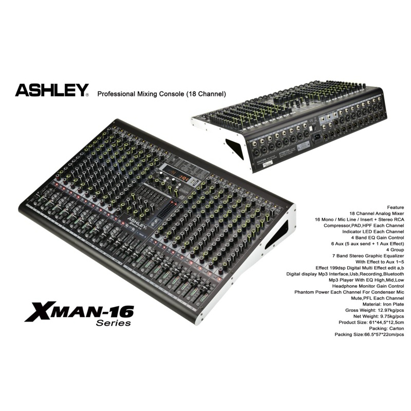 Jual mixer audio ashley xman 16 x man 16 16ch usb bluetooth soundcard original | Shopee Indonesia