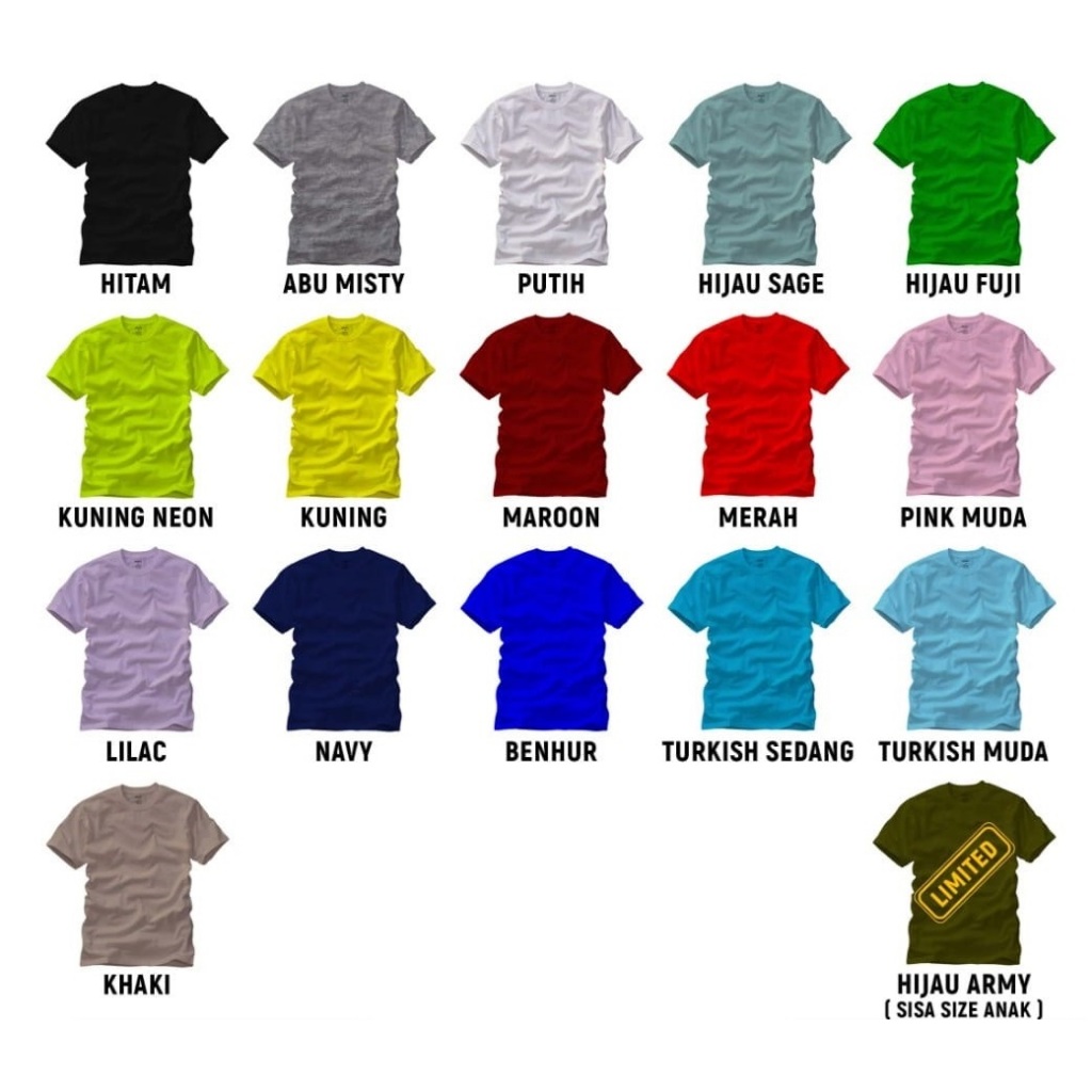 Jual Baju Polos Baju Full Katun Murah Kaos Polos Murah | Shopee Indonesia