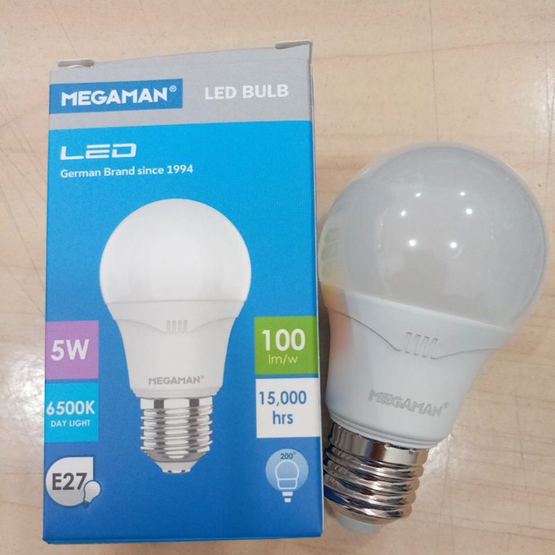 Jual Lampu LED Bohlam/A bulb/ 5watt 6500k/3000k - Megaman | Shopee Indonesia