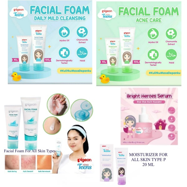 Jual PIGEON FOR TEEN Sabun cuci muka FACIAL FOAM ALL SKIN TYPES / DAILY ...
