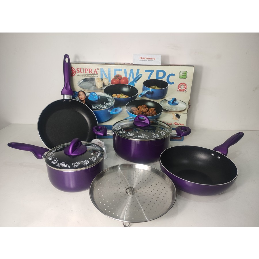 Jual Supra Cookware Set 7pcs Regular Premium Paket Panci Anti Lengket ...