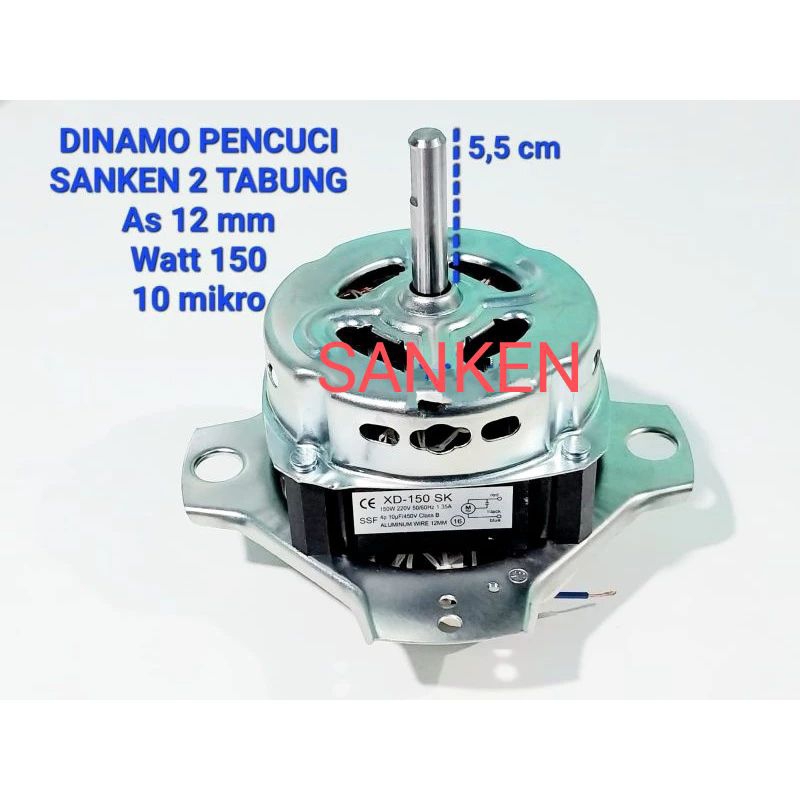 Jual DINAMO WASH 150W AL SANKEN MOTOR PENCUCI MESIN CUCI 3 KAKI ...