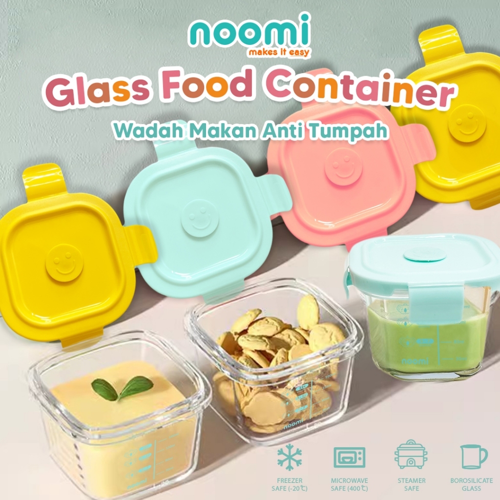 Jual Noomi Glass Food Container Kotak Kaca Penyimpanan MPASI | Shopee ...
