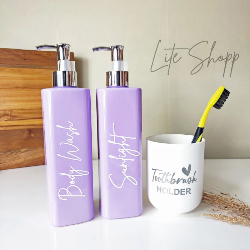 Jual Botol Sabun Cair KOTAK 500ML UNGU TUTUP SILVER STIKER PUTIH ...