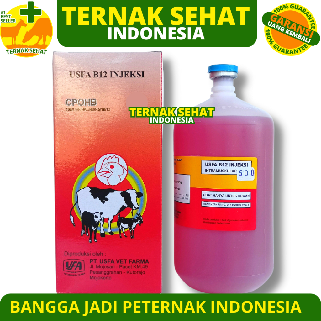 Jual VITAMIN B12 500 ML USFA - Vitamin b12 Injeksi untuk hewan Sapi ...