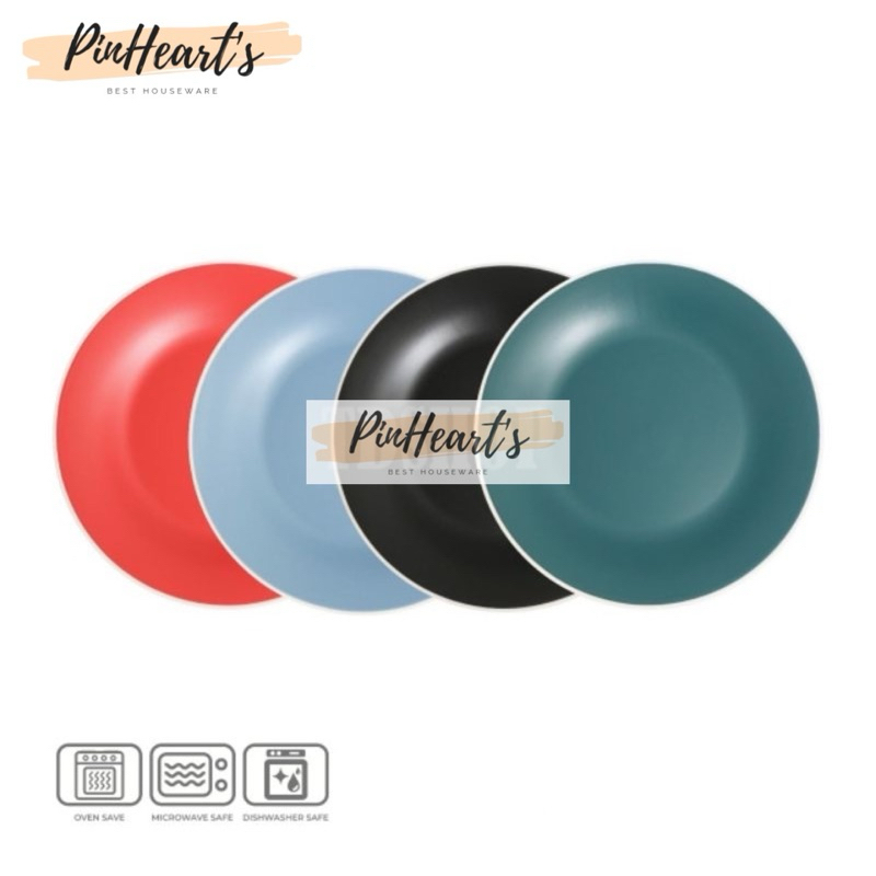 Jual PIRING MAKAN KERAMIK TANITI MATTE COLOR RED BLACK BLUE GREEN ...