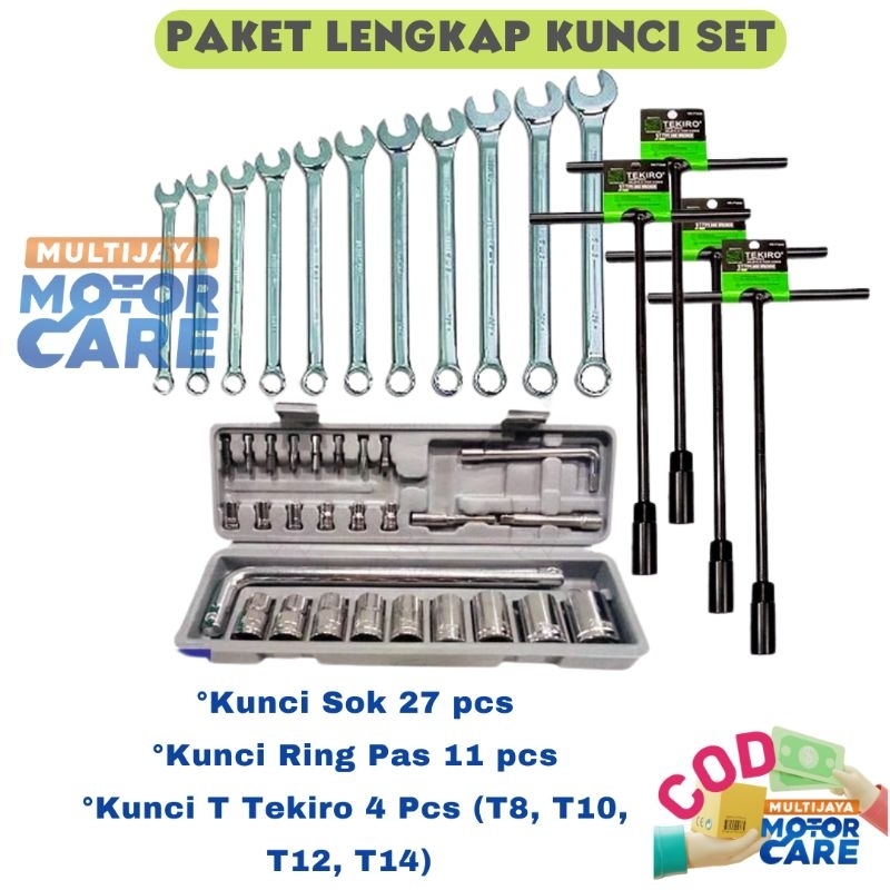 Jual SET PROMO PAKET LENGKAP Kenmaster Kunci Sok 27 Pcs + Kunci Sock T 4 pcs set ( 8 , 10 , 12 ...