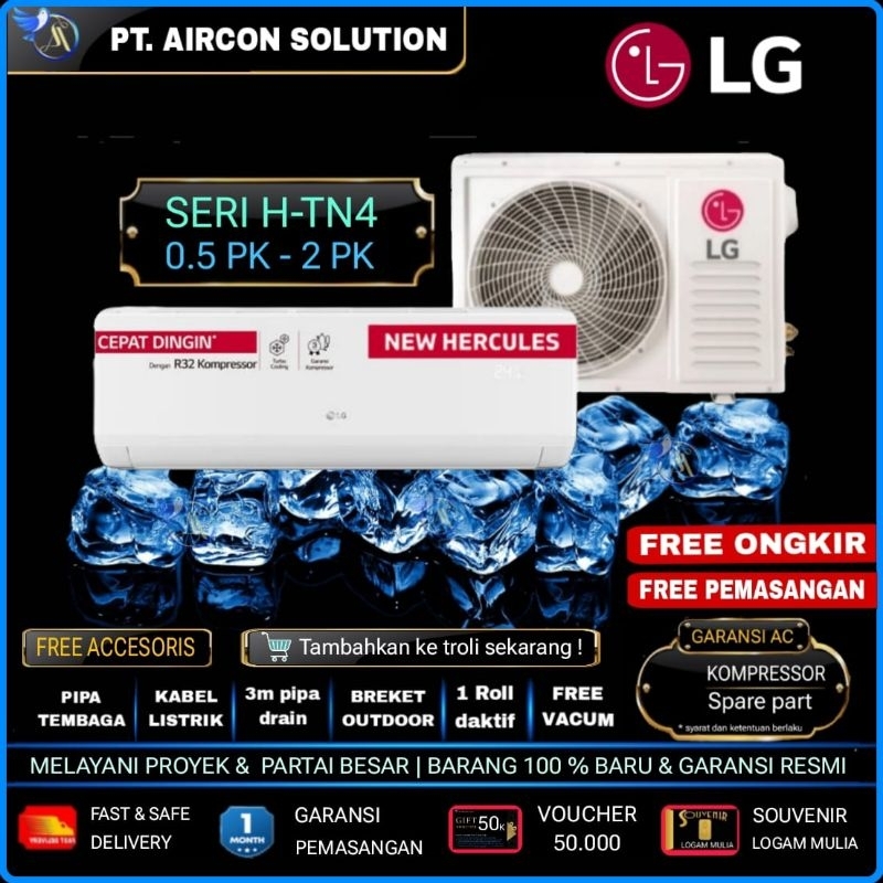 Jual AC LG HERCULES 0.5 PK s/d 2 PK series TN4 + Instalasi Pemasangan ...