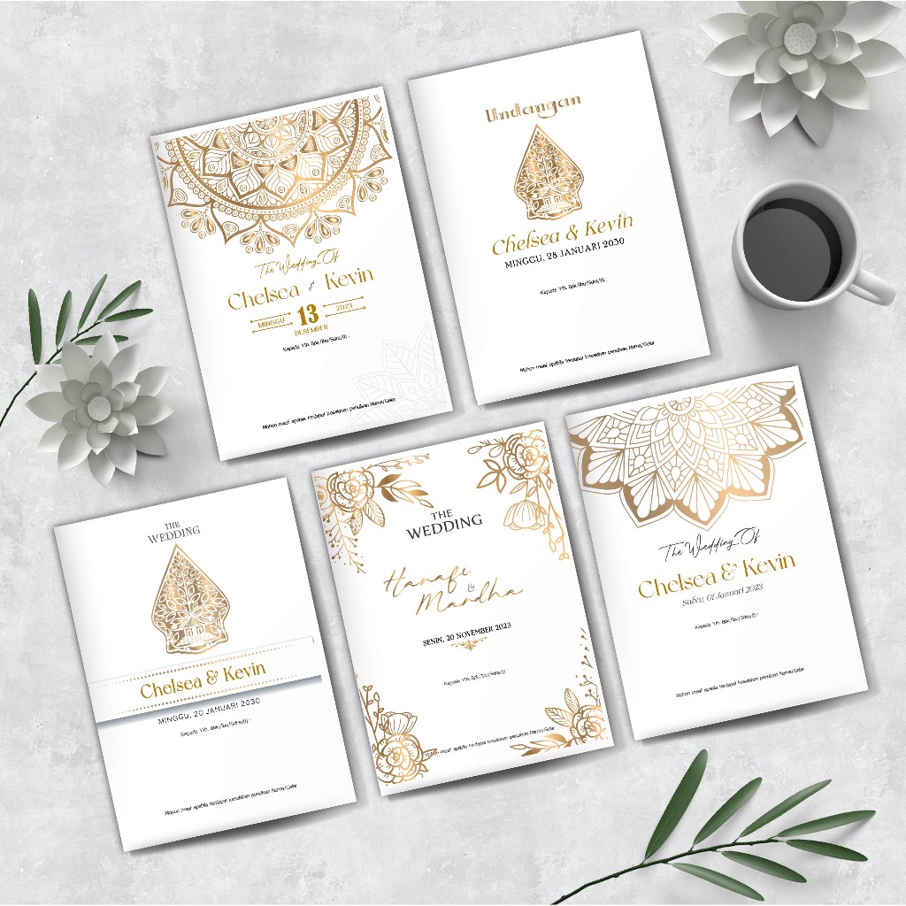 Jual (Koleksi Motif Gold 005-010) Undangan Pernikahan Softcover Seri ...