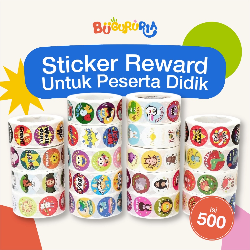 Jual Bu Guru Ria - Sticker Reward Untuk Peserta Didik Isi 500Pcs ...