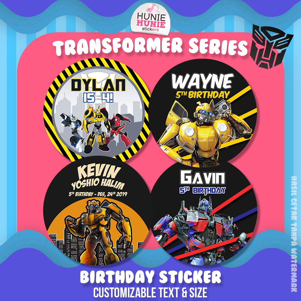 Jual Sticker Birthday Custom - Transformers Optimus Prime Bumblebee ...