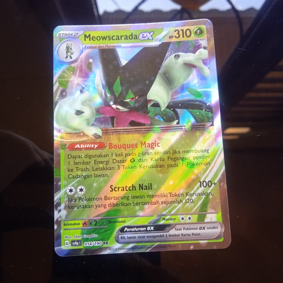 Jual Meowscarada EX RR SV4A 014/190 Pokemon TCG Trading Card Game Indonesia | Shopee Indonesia