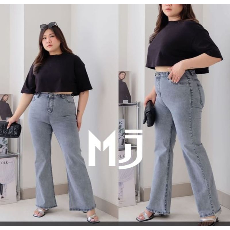 Jual M Jeans Celana Panjang Cutbray Wanita Jumbo Highwaist Big Size Terbaru 31-42 | Shopee Indonesia