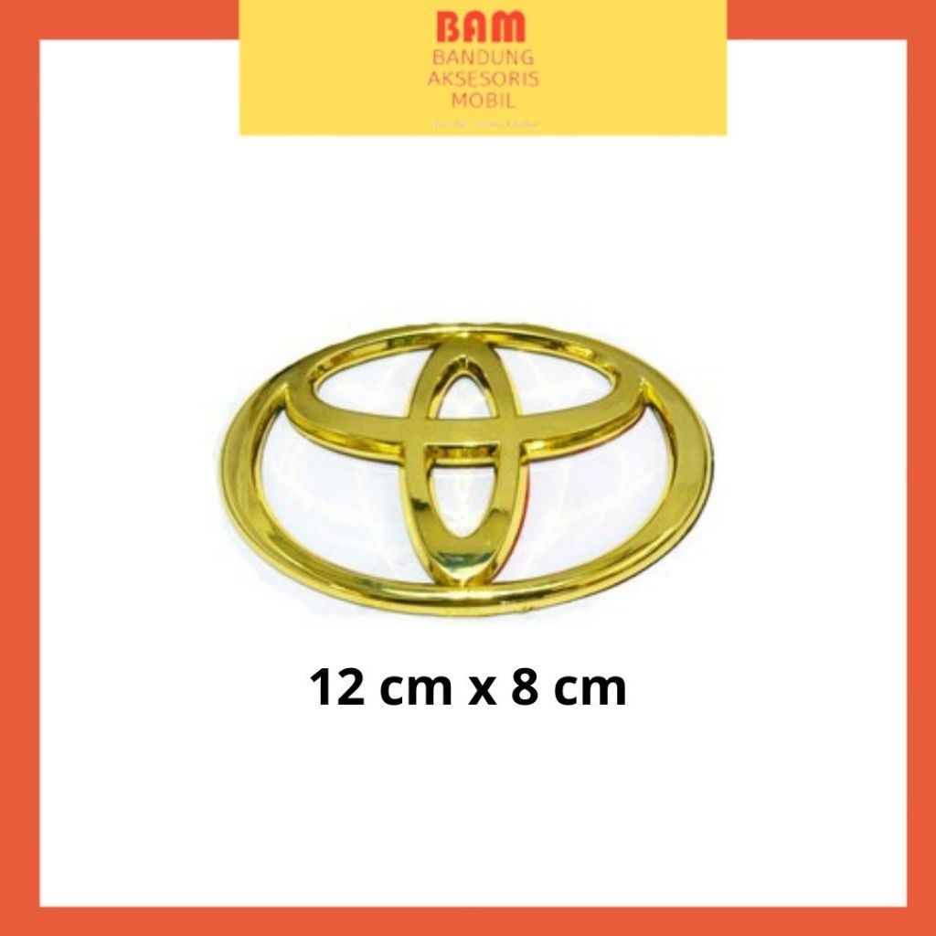 Jual Emblem Logo Mobil Bulat GOLD Toyota 12 cm x 8 cm | Shopee Indonesia