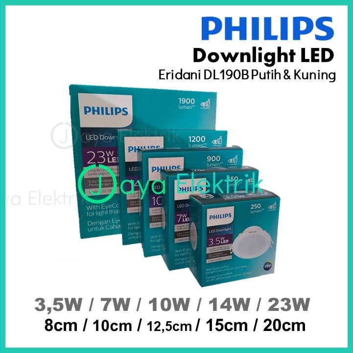 Jual PHILIPS Downlight LED Eridani 3,5W 7W 10W 14W 23W W Watt Putih ...