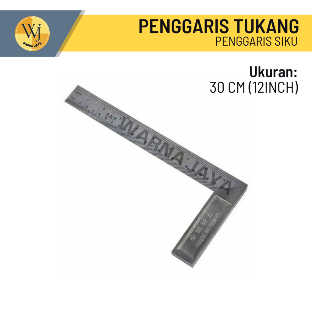 Jual Penggaris Siku Besi 12 Inch (30 cm) / Penggaris Siku Tukang ...