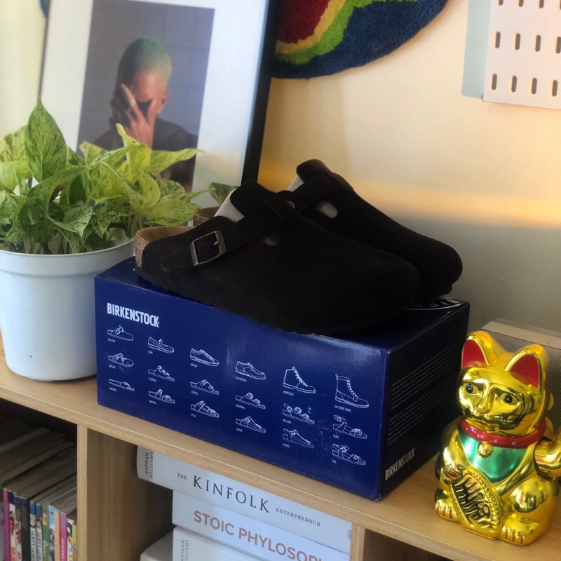 Jual [BEST SELLER] Birk*nstock Boston Black Midnight Suede Original ...