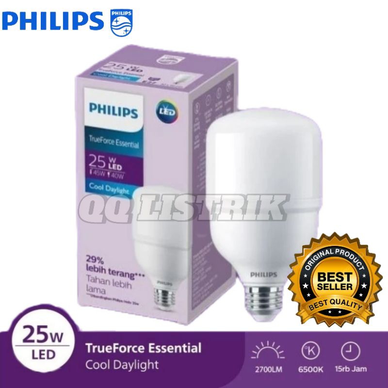 Jual Lampu Philips LED TrueForce ess 25W putih, cool Daylight 6500k essential, original | Shopee ...